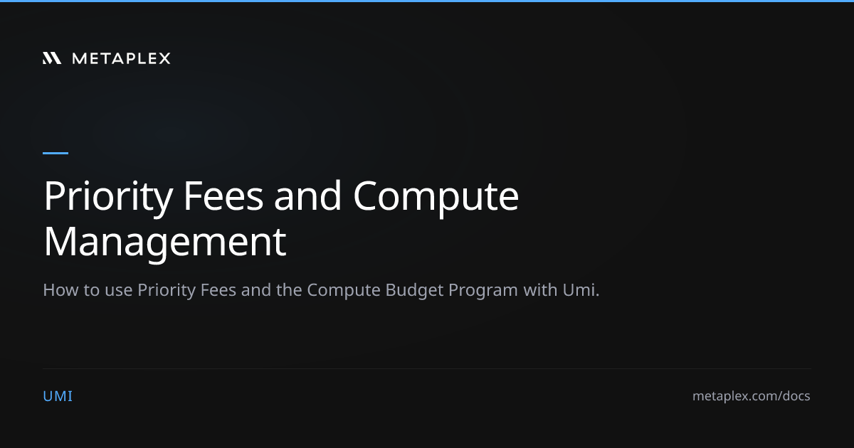 Priority Fees and Compute Management | Toolbox